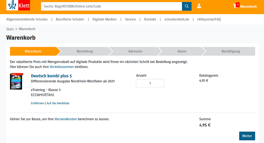 Wie bestelle ich das Produkt "eTraining"? – Helpcenter